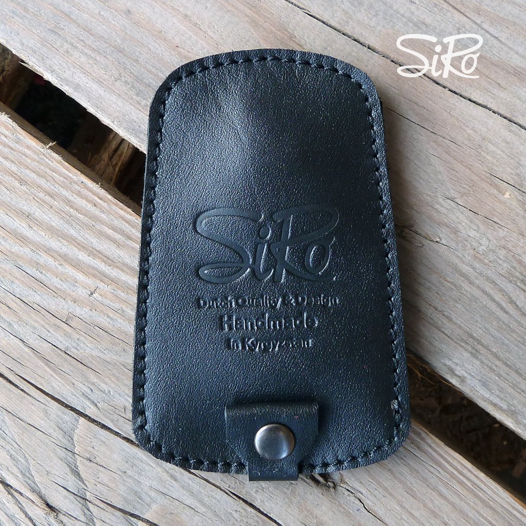 Leather key pouch black - handmade leather key pouch from the Silkroad