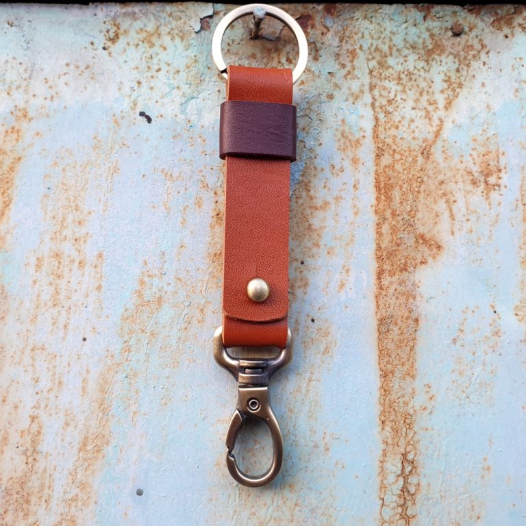Leather Keychain - Natural Orange - Handmade - Limited Editions - SiRo